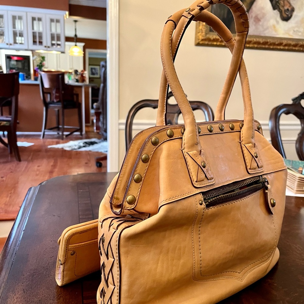 Coach Thompson Legacy Vachetta Satchel And Wallet - Gem